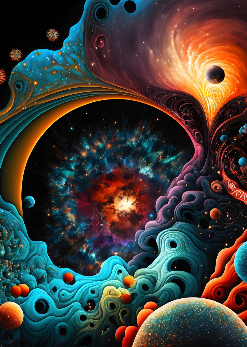 'Fractalized Galaxy' Poster, picture, metal print, paint by David ...