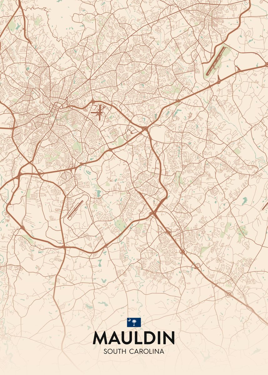 'Mauldin SC' Poster, picture, metal print, paint by IMR Designs | Displate