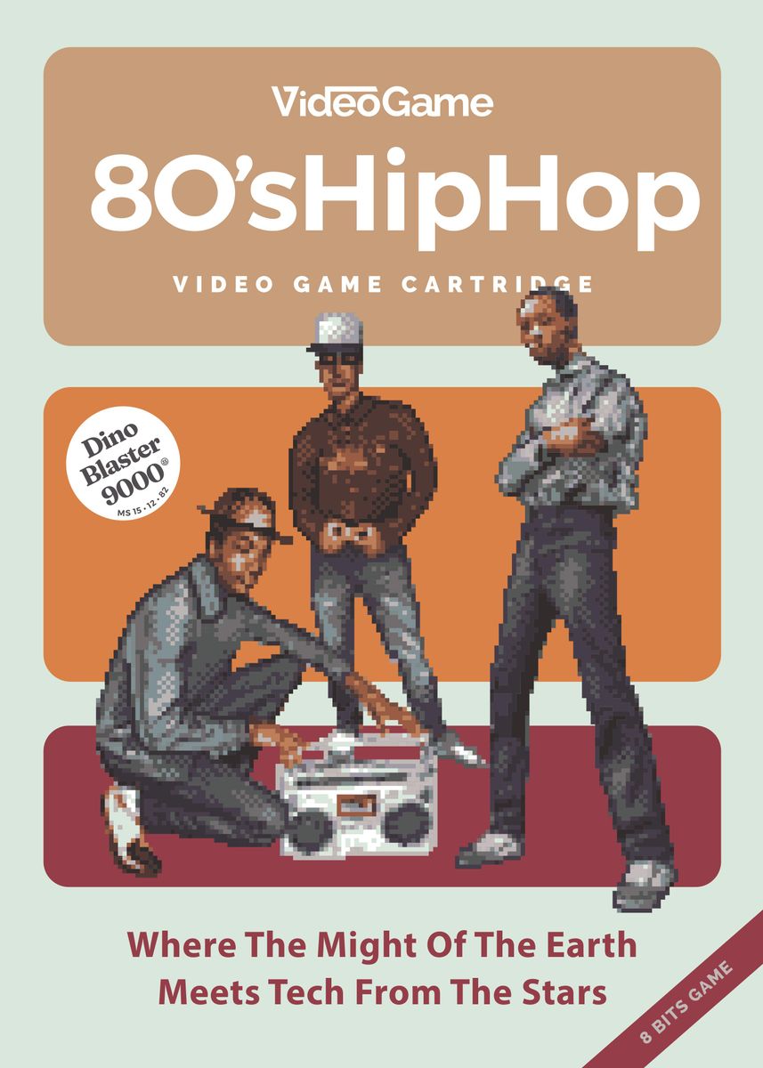 '80s Hip Hop Pixel Art' Poster, picture, metal print, paint by Fateh ...