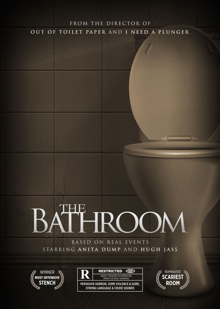 'The Bathroom Horror Parody' Poster, picture, metal print, paint by ...