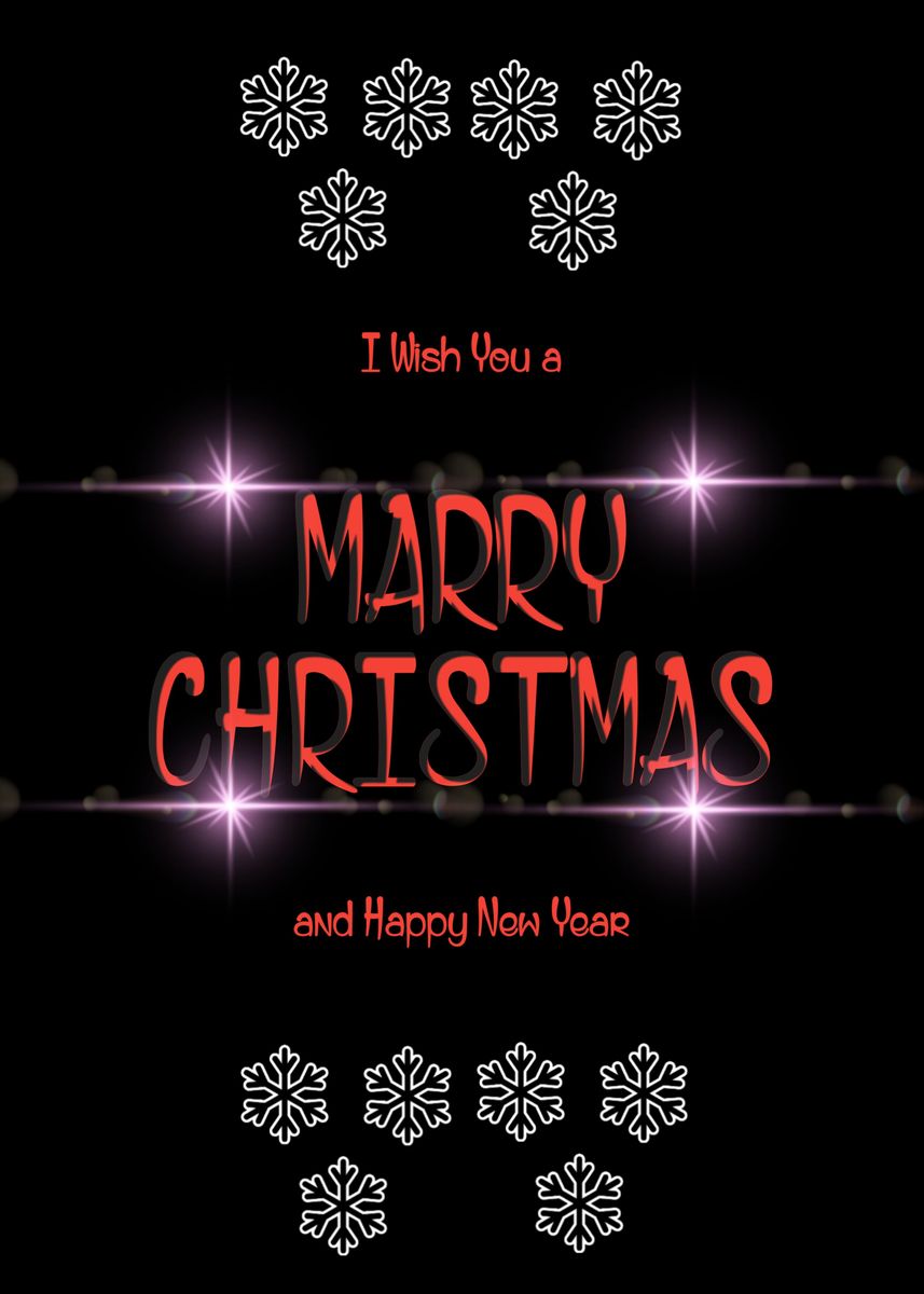 'Typography Marry Christmas' Poster, picture, metal print, paint by New ...