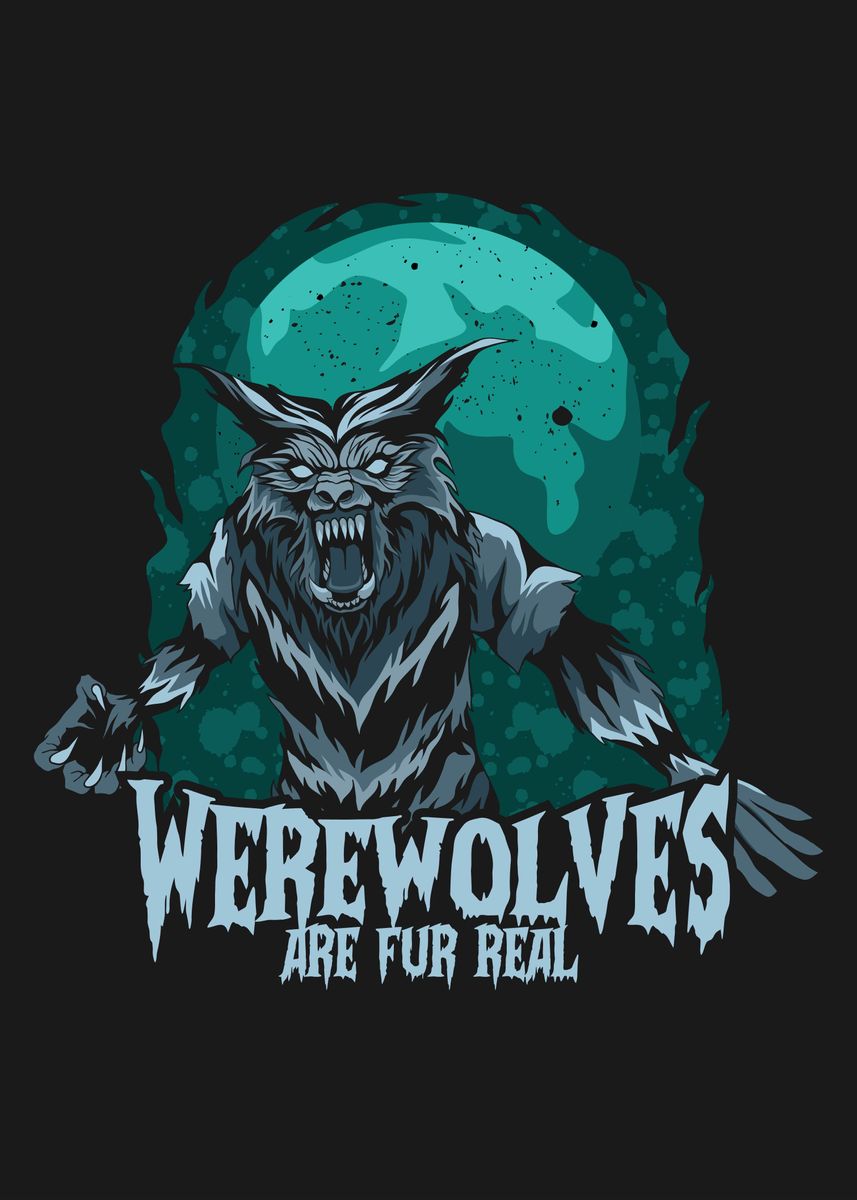 'Werewolves' Poster, picture, metal print, paint by fay list.art | Displate