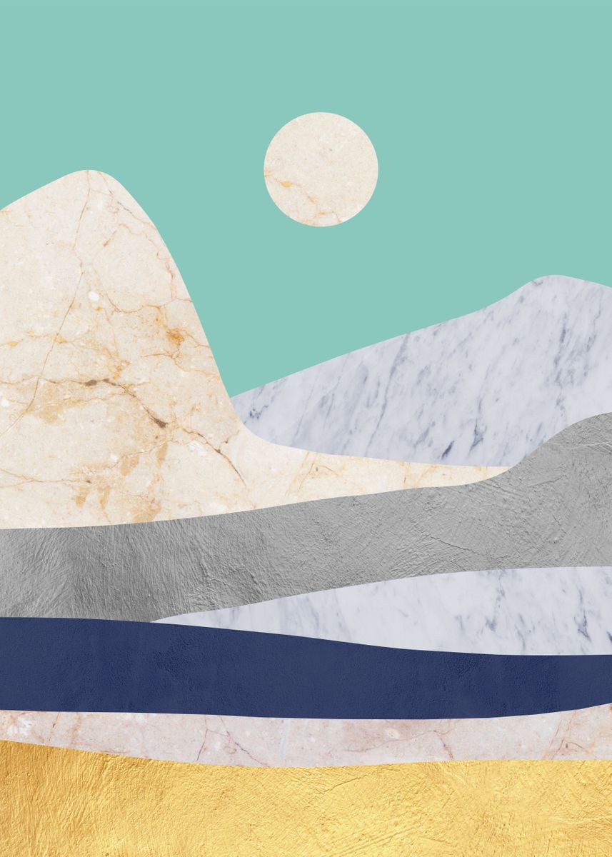 'Mountain collage' Poster, picture, metal print, paint by Vitor Costa ...