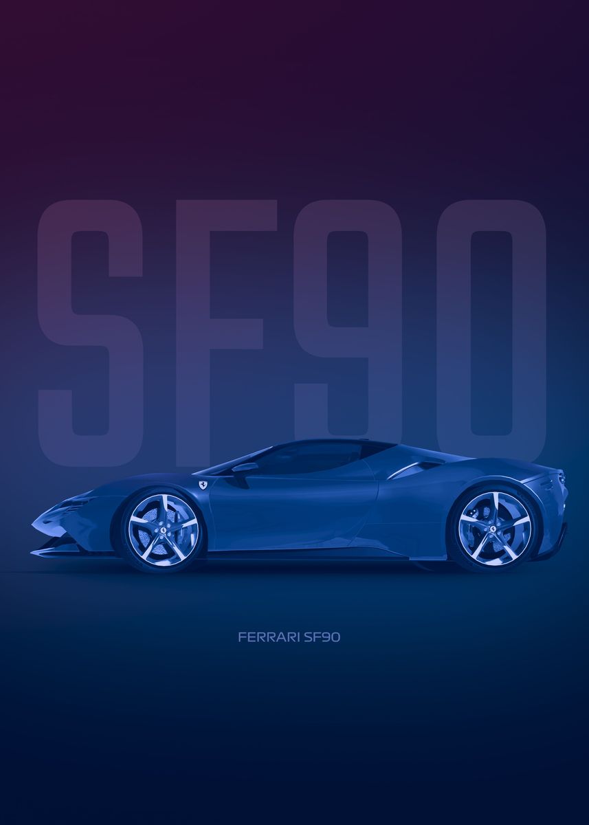 'Ferrari SF90 Stradale 2020' Poster, picture, metal print, paint by ...