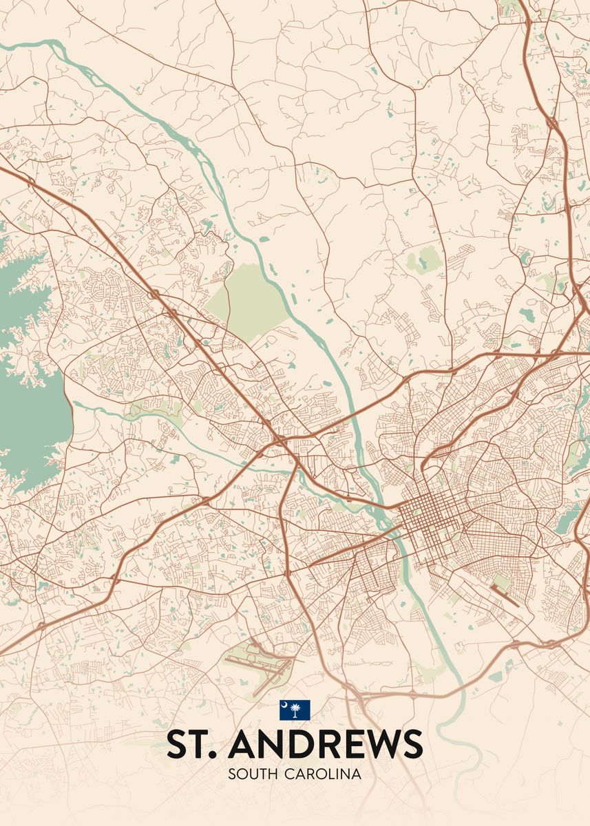 'St Andrews SC' Poster, picture, metal print, paint by IMR Designs ...