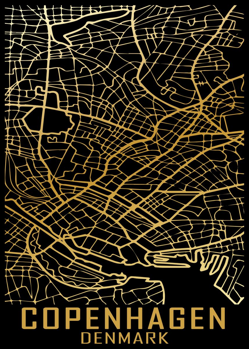 'Copenhagen Denmark City' Poster by SheldonBennett Studio | Displate