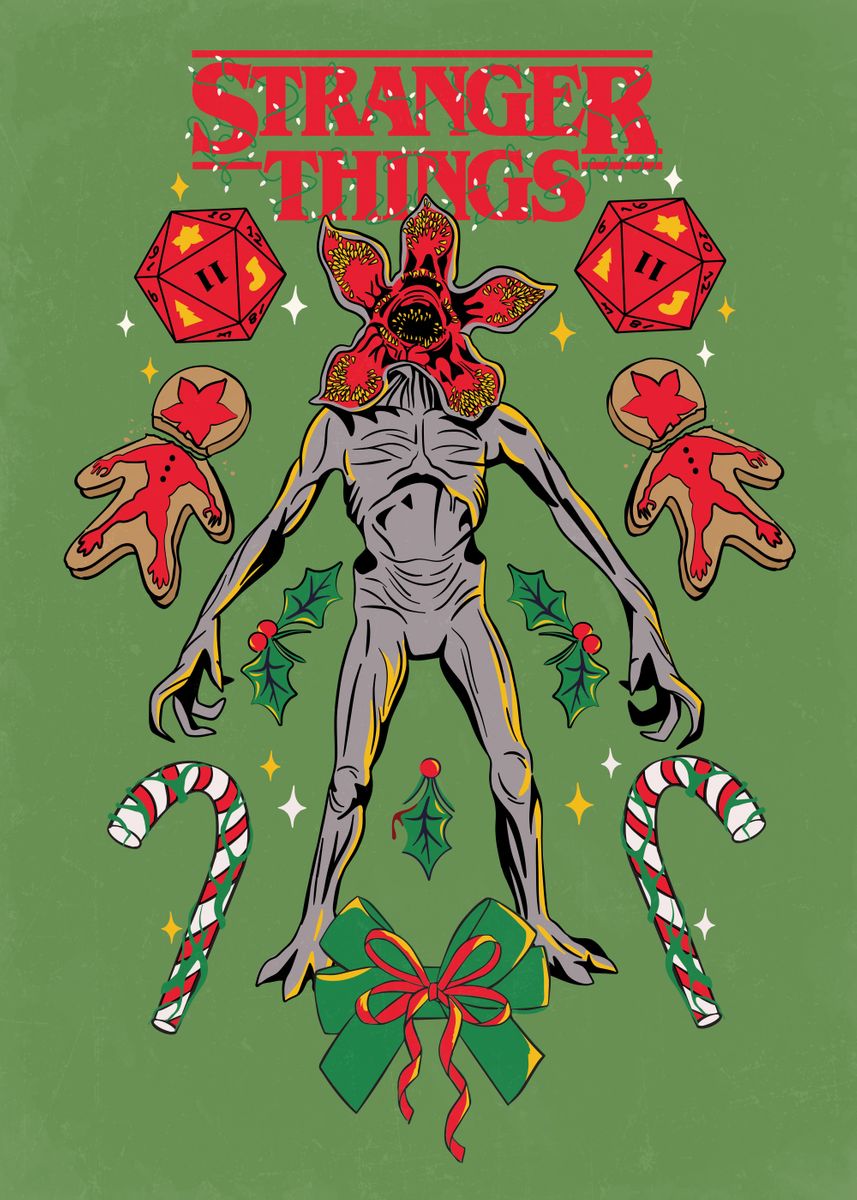 'Xmas Demogorgon' Poster by Stranger Things Series | Displate