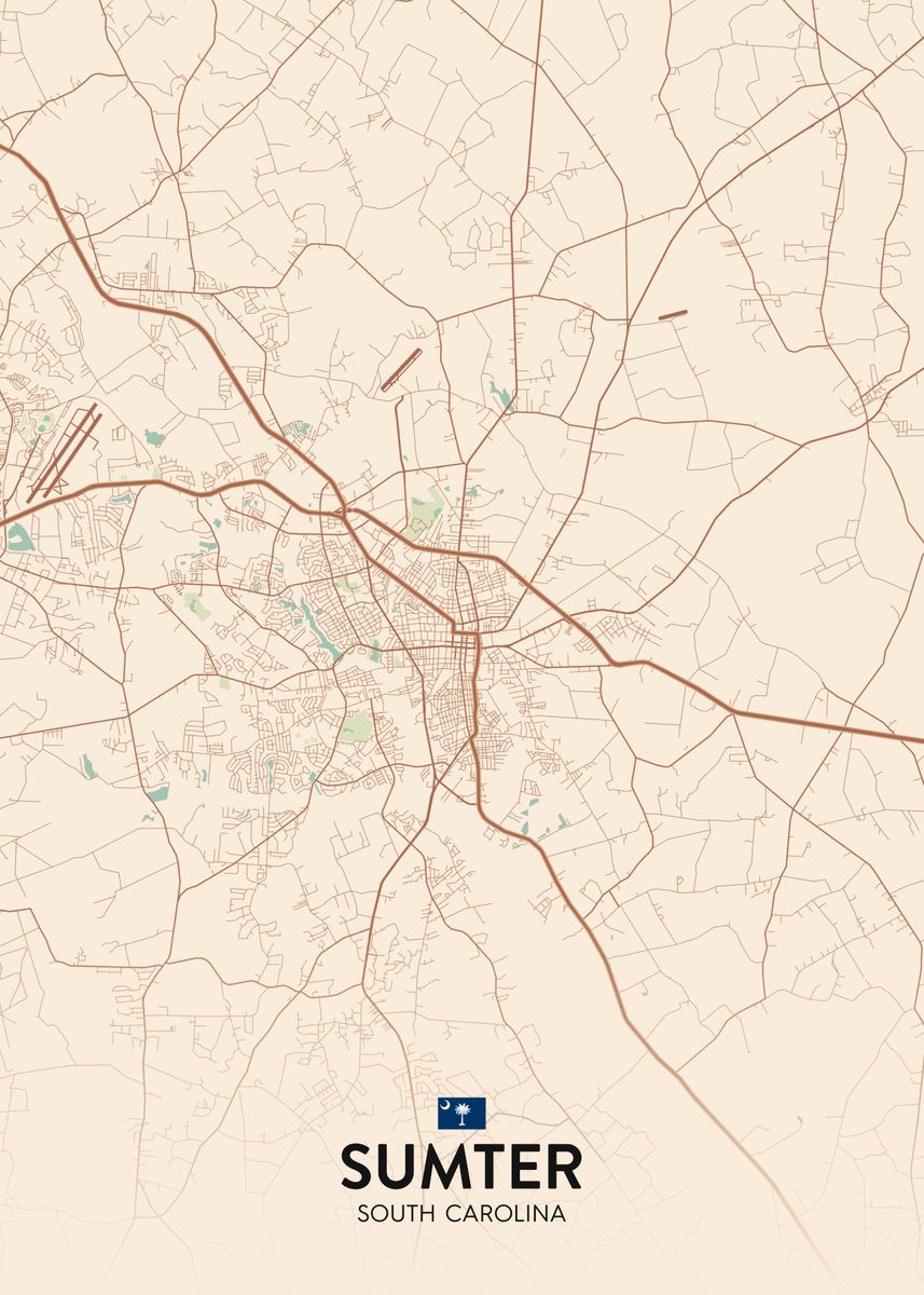 'Sumter SC' Poster, picture, metal print, paint by IMR Designs | Displate