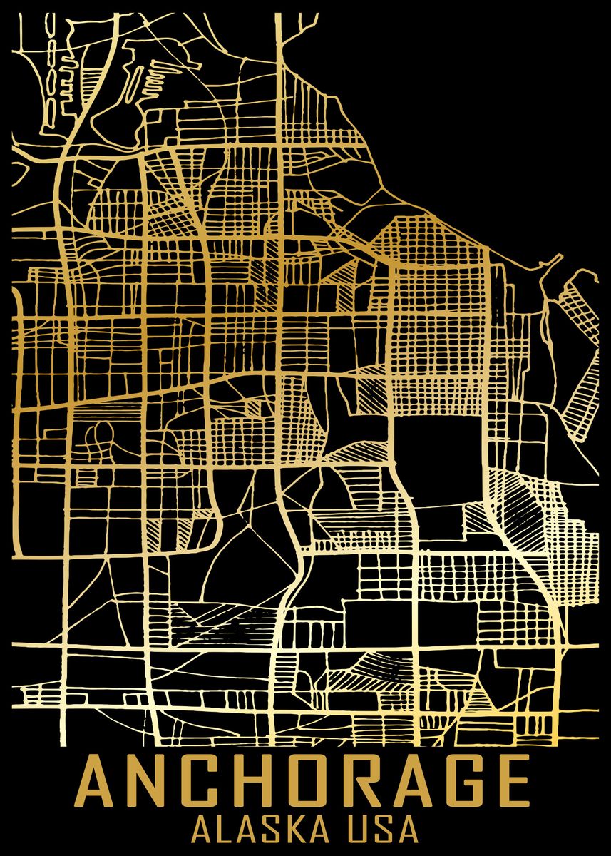 'Anchorage Alaska USA City' Poster, picture, metal print, paint by ...