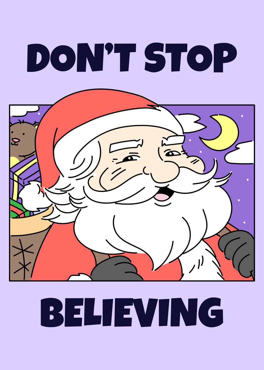 'Funny Santa' Poster, picture, metal print, paint by NIZAM KHAN | Displate