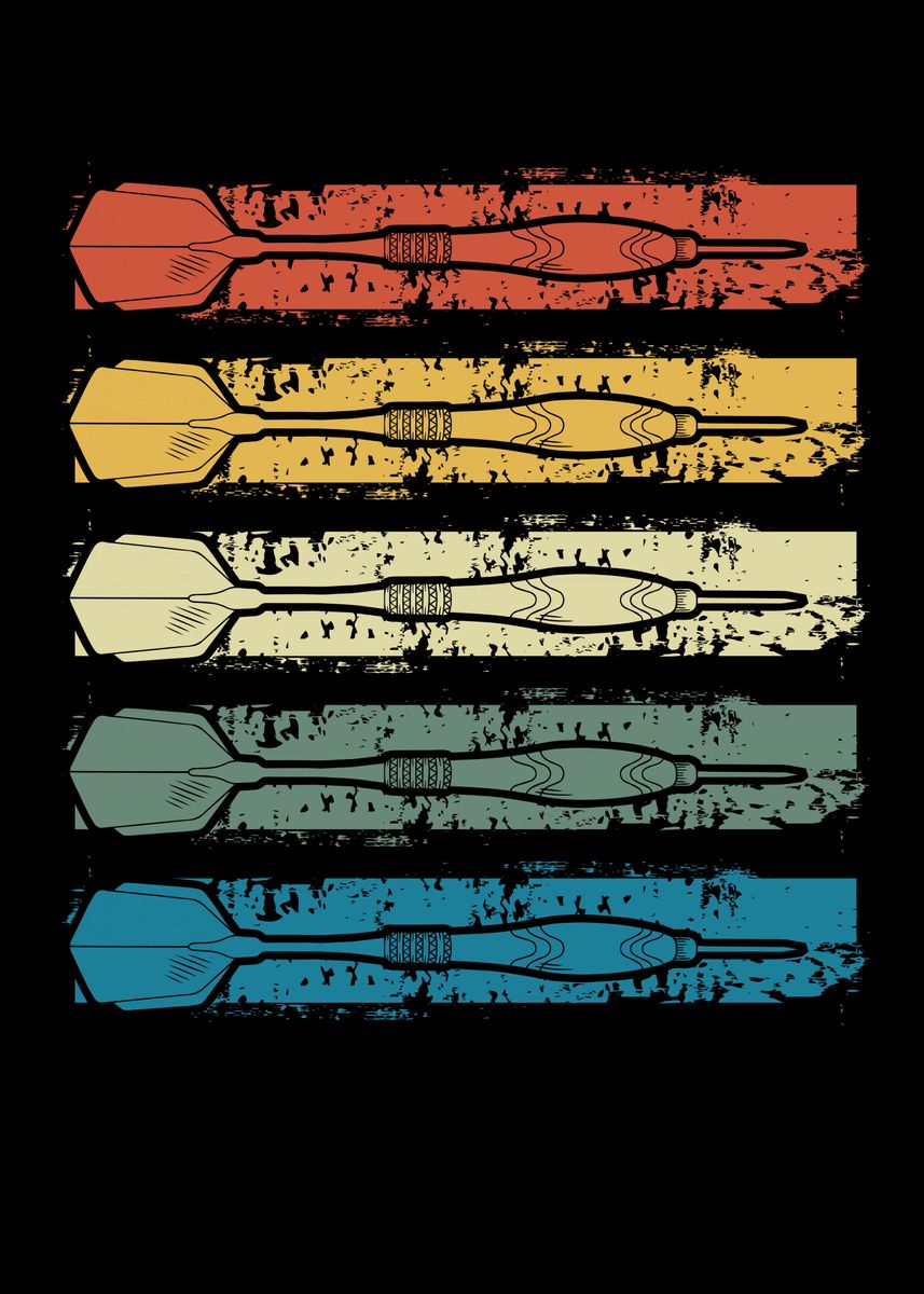 'Vintage colorful darts' Poster by BeMi | Displate