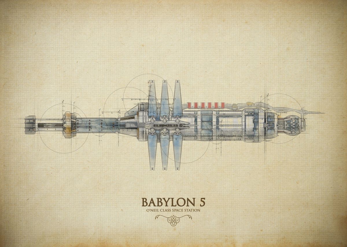 'Babylon 5 Blueprint' Poster by Arturo Vivo | Displate