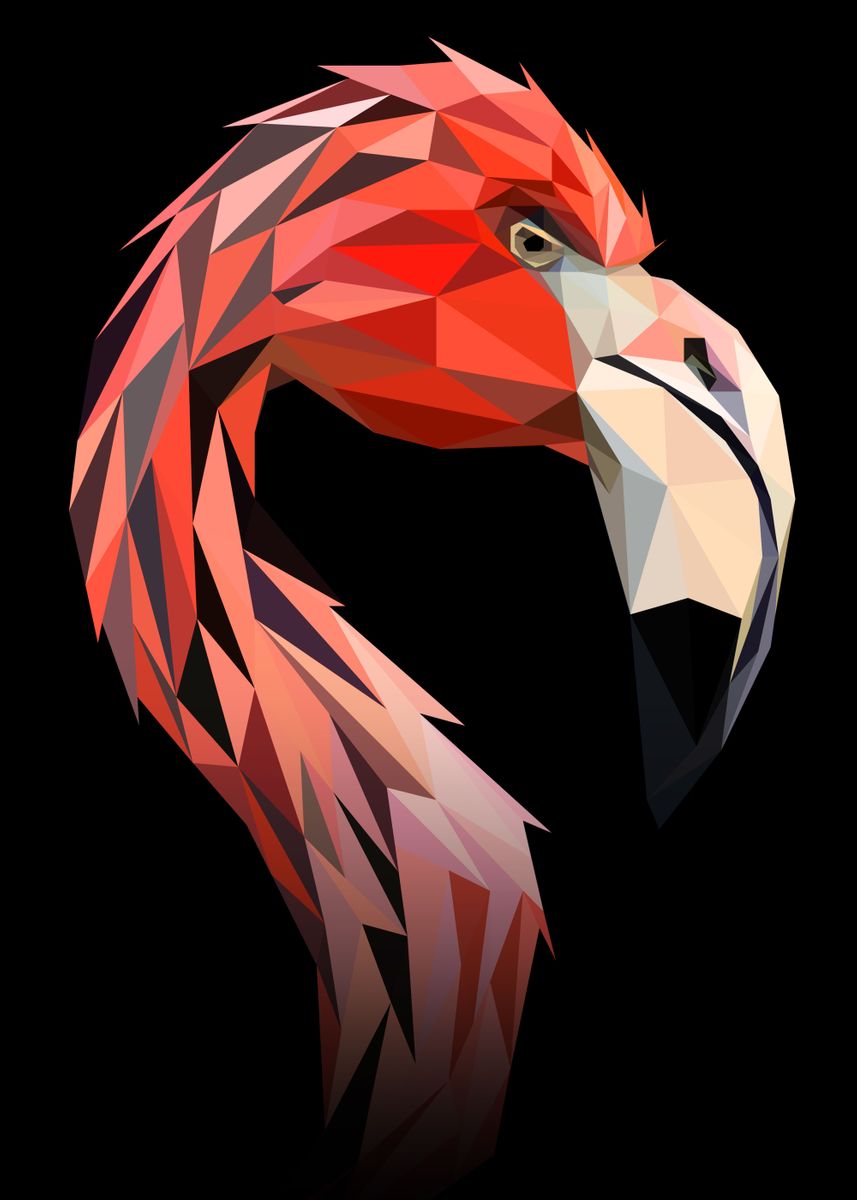 'Flamingo' Poster, picture, metal print, paint by dung nguyen | Displate