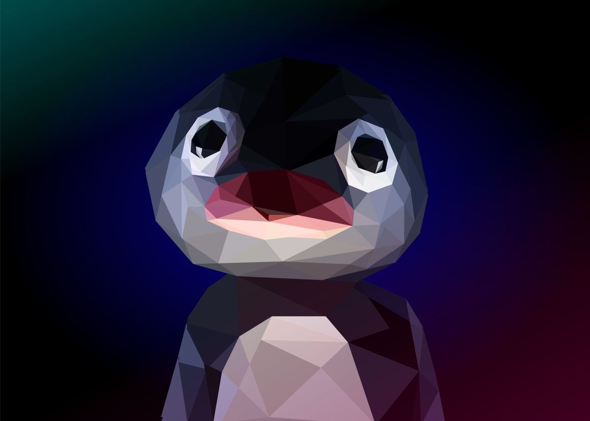 'penguin noot noot meme' Poster by Lowpoly Posters | Displate
