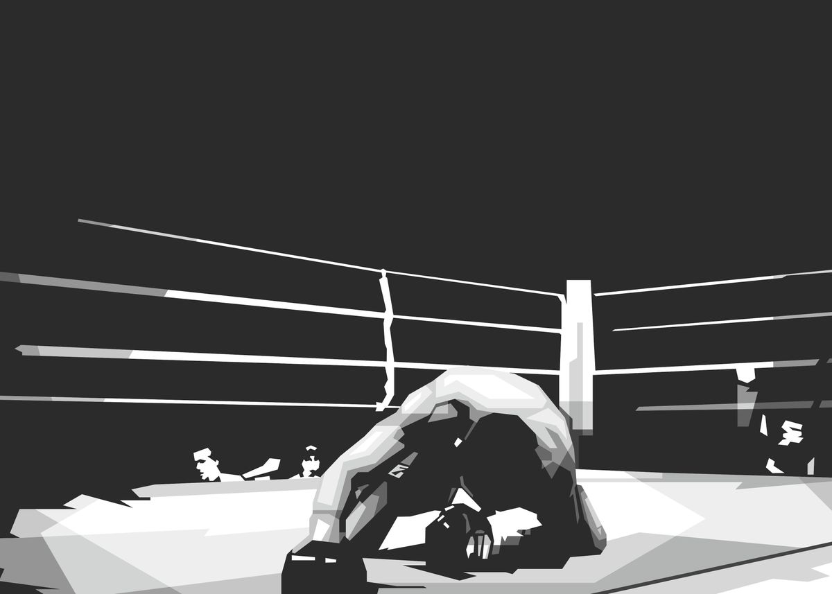 'Grayscale Boxing Ring Art' Poster by Rizky Dwi | Displate
