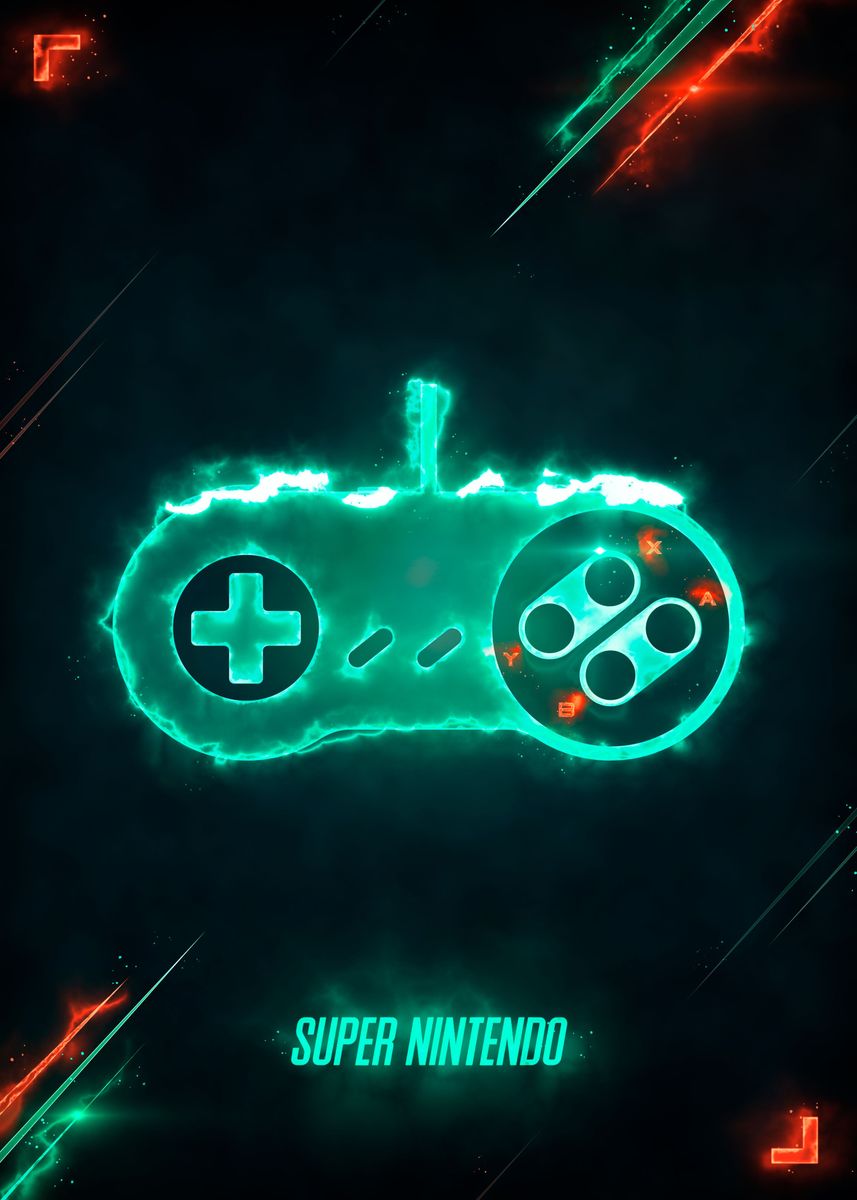 'Control SNES' Poster, picture, metal print, paint by Artkal | Displate