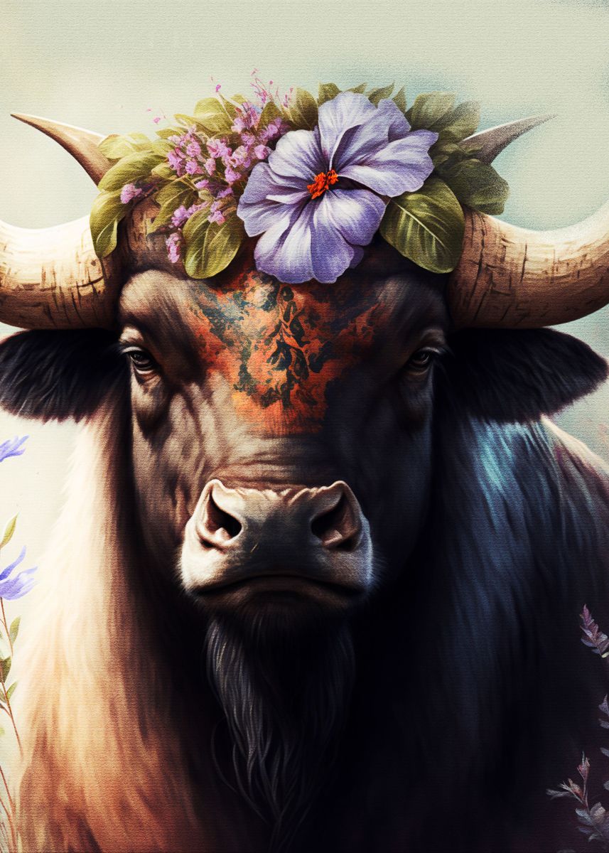 'Bison Paint' Poster, picture, metal print, paint by Coffee Design ...