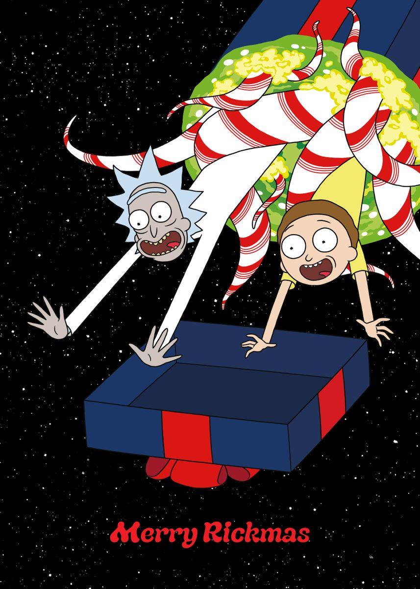 'Merry Rickmas' Poster, picture, metal print, paint by Rick and Morty ...
