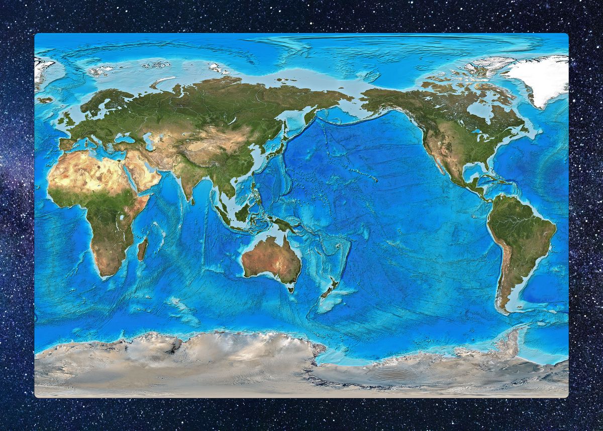 'World physical map asia' Poster by Bem Calavera | Displate