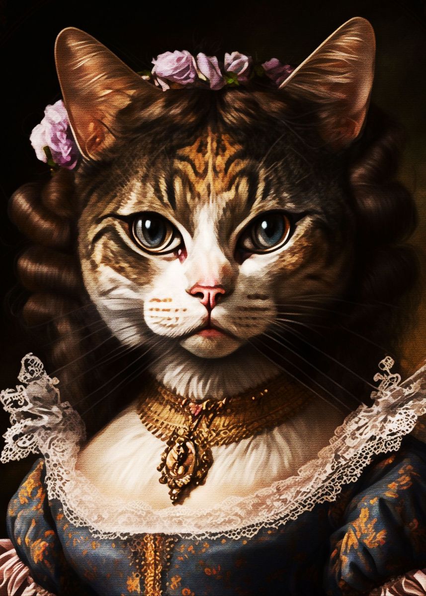 'Beautiful Female Cat' Poster, picture, metal print, paint by Coffee ...