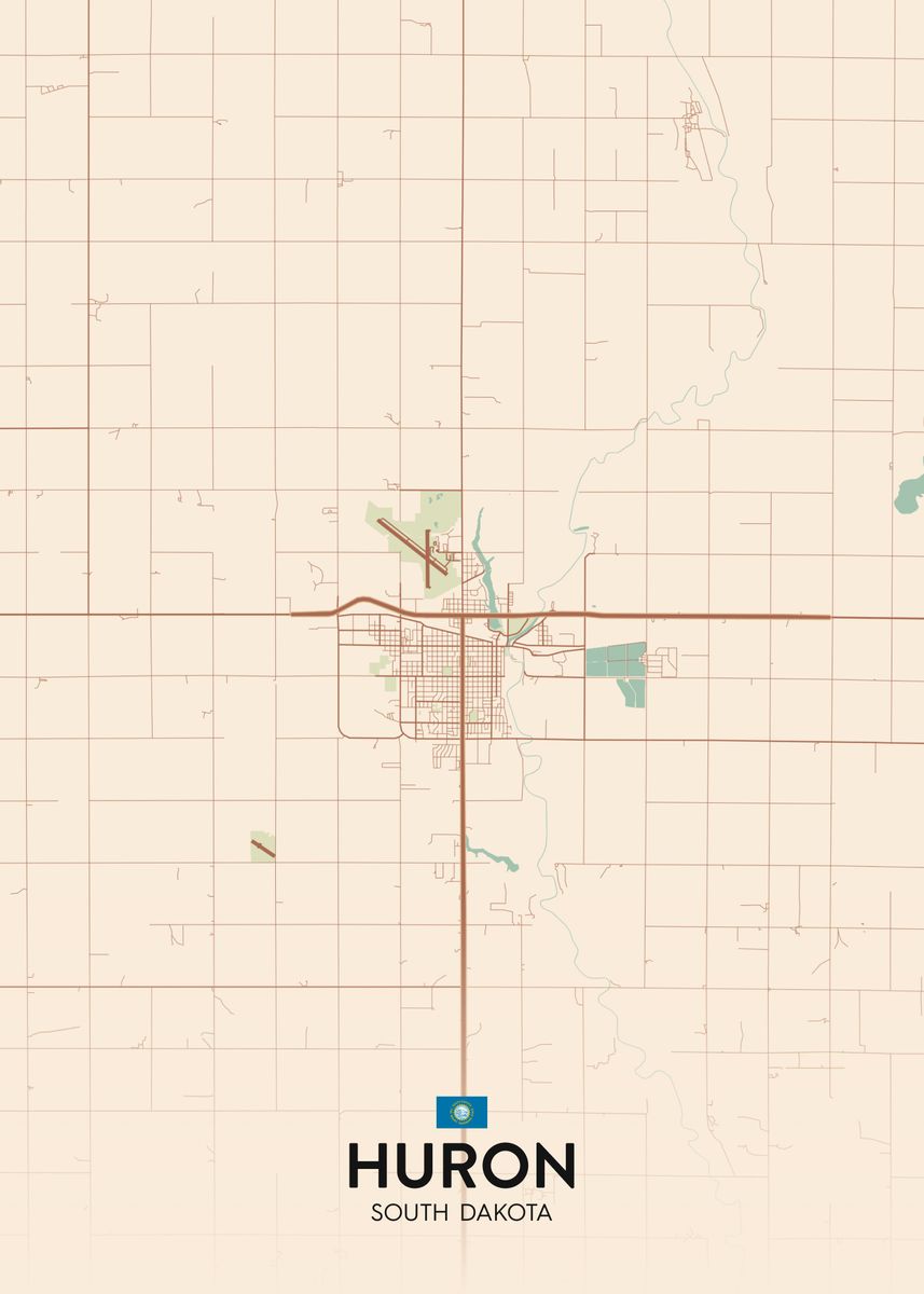 'Huron SD' Poster, picture, metal print, paint by IMR Designs | Displate