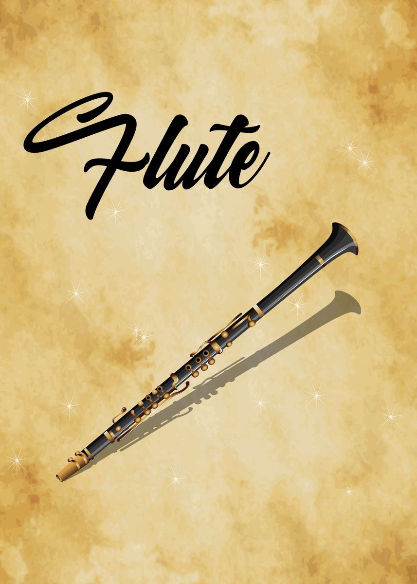'flute' Poster, picture, metal print, paint by Selja Cute | Displate