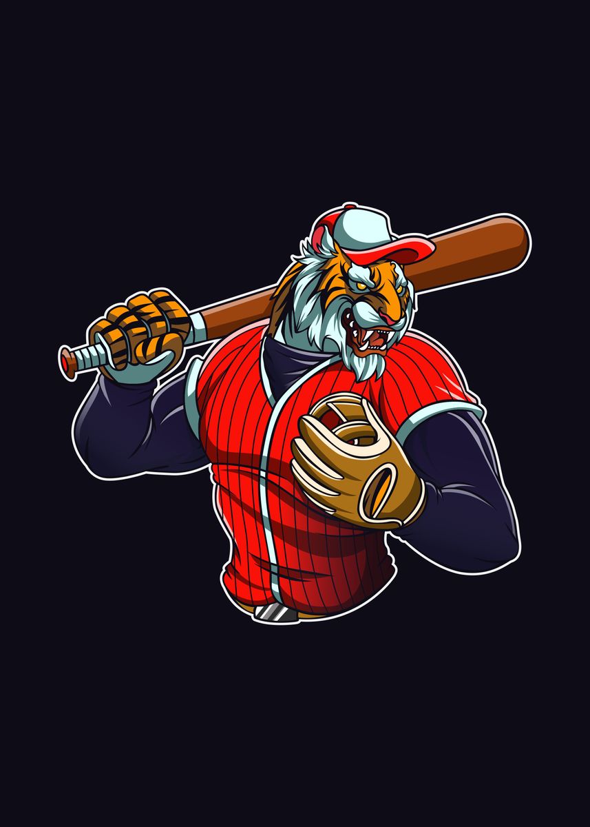 'Baseball tiger mascot' Poster, picture, metal print, paint by Cao Thi ...