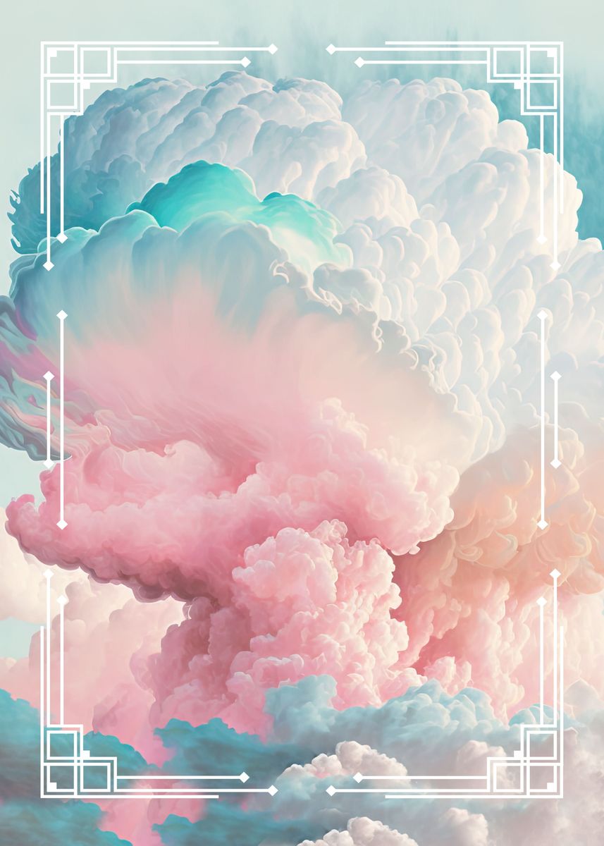 'Pink Clouds Explotion' Poster by Stefan Merz | Displate