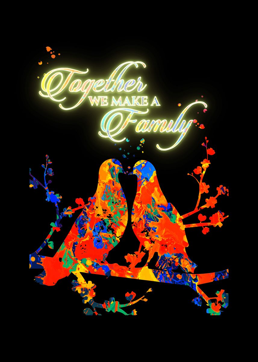 ' Birds Together ' Poster, picture, metal print, paint by Tony Lee ...