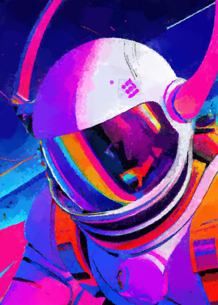 'Astronaut retro 80s' Poster, picture, metal print, paint by Dark Zeka ...