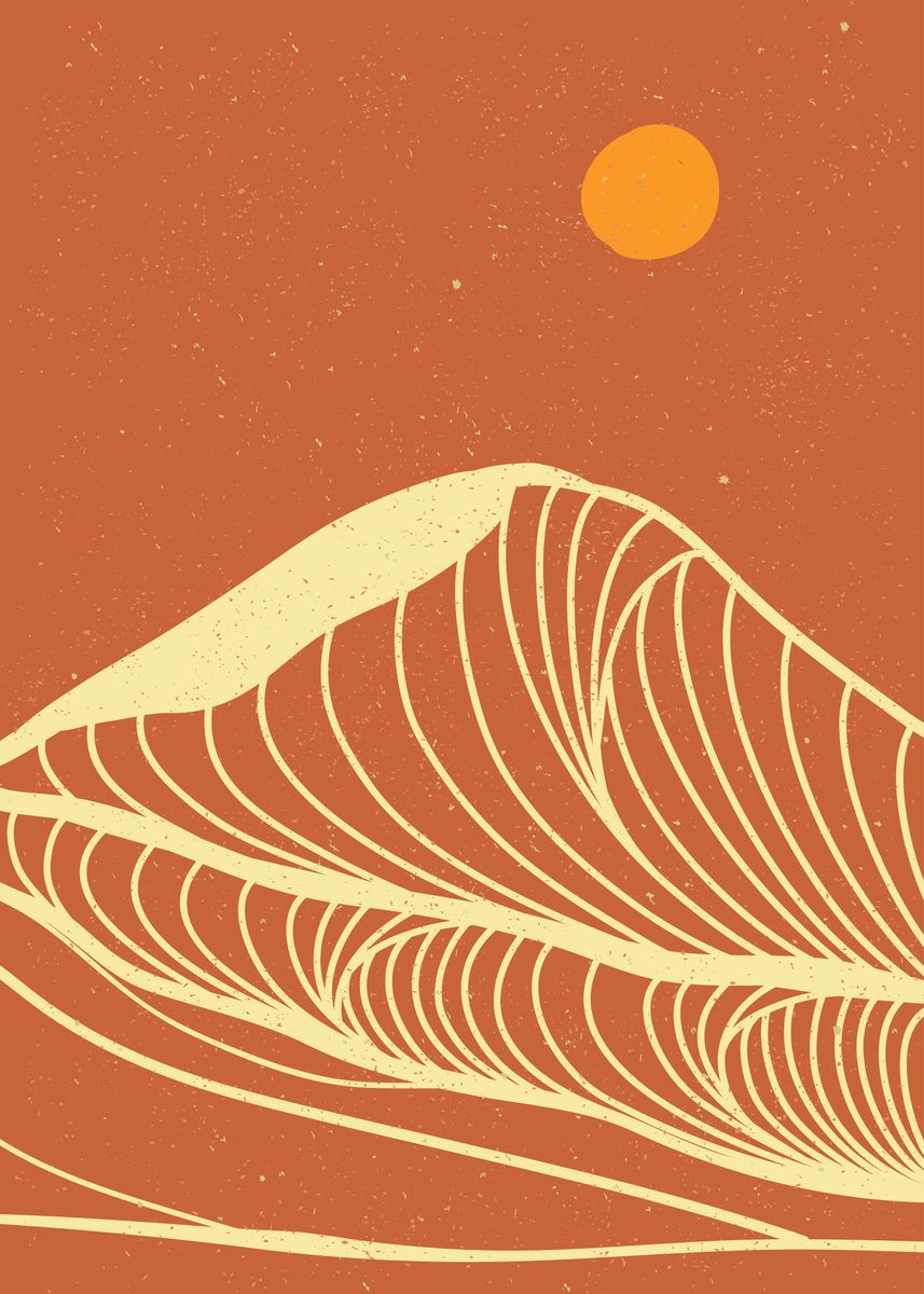 'OCEAN WAVE LINE ART' Poster, picture, metal print, paint by budi yanto ...