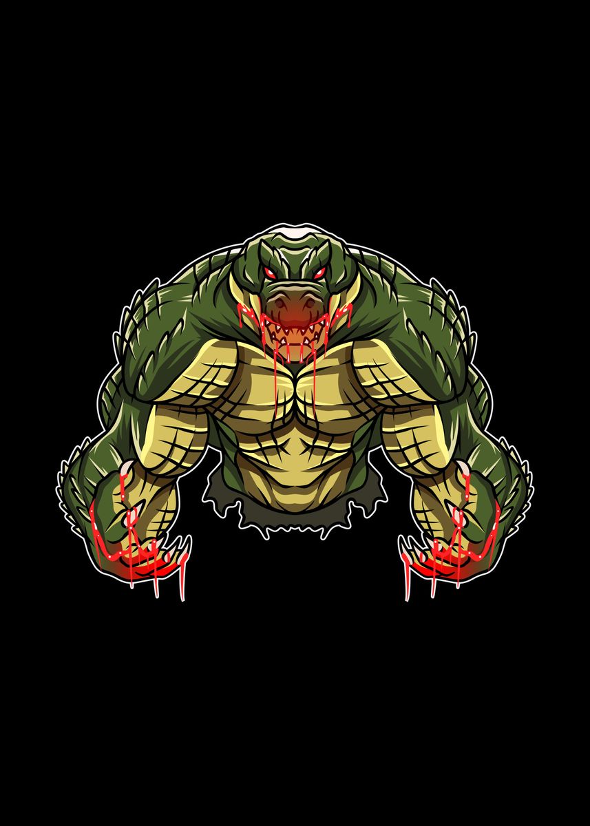 'Beast monster crocodile' Poster, picture, metal print, paint by Cao ...