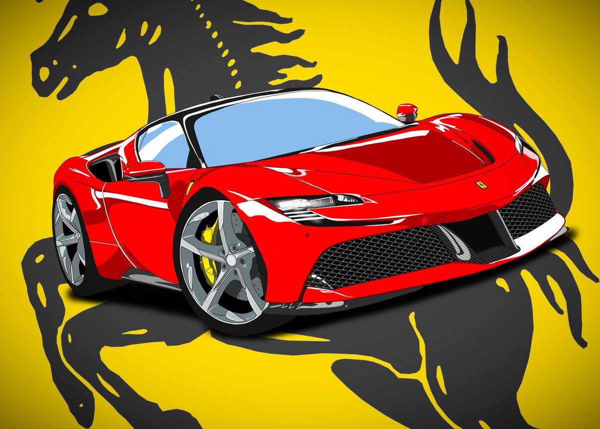 '1000HP Fezza' Poster by CoxiCARtoons | Displate