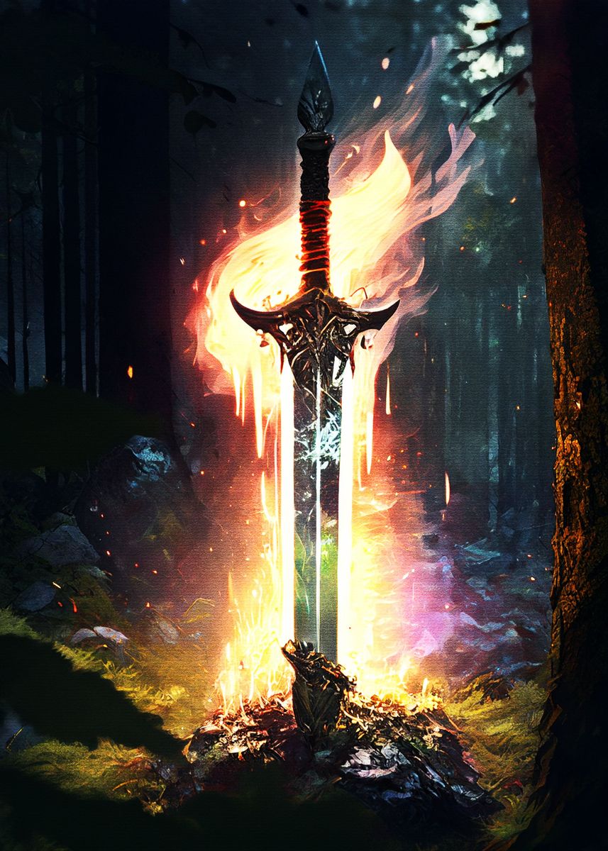 'Paint Sword Legend' Poster, picture, metal print, paint by Muh Asdar ...