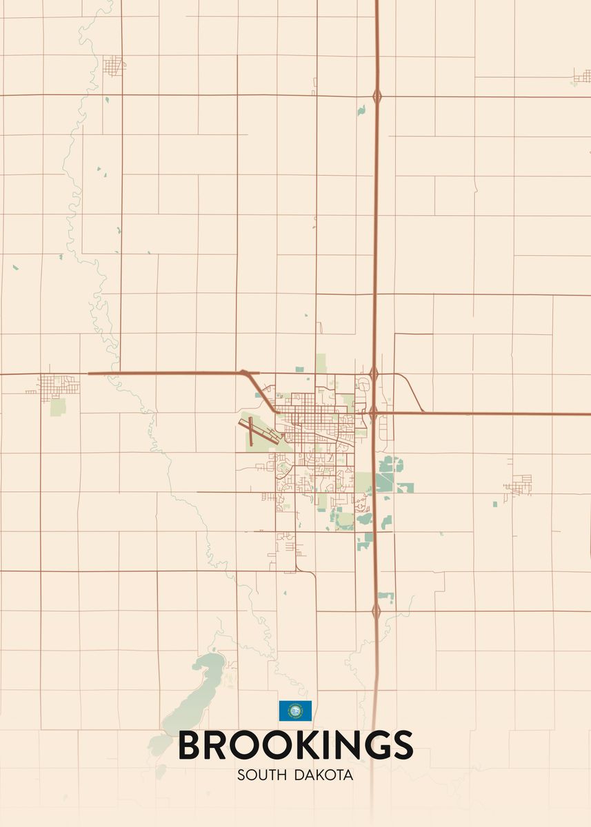 'Brookings SD' Poster, picture, metal print, paint by IMR Designs ...