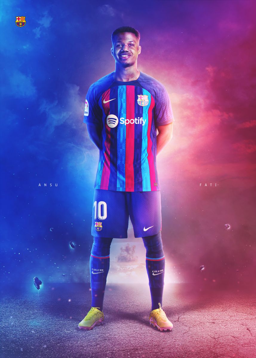 'Ansu Fati' Poster, picture, metal print, paint by Barça | Displate