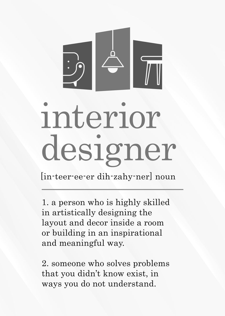 'Funny Interior Designer' Poster by 84PixelDesign | Displate