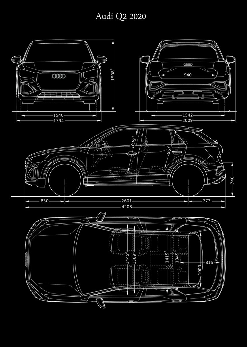 'Audi Q2 2020' Poster, picture, metal print, paint by ke ke | Displate