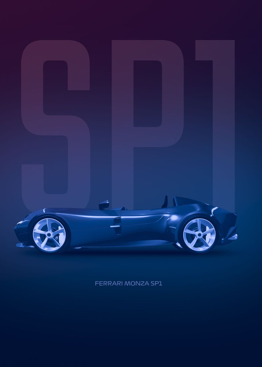 'Ferrari Monza SP1' Poster, picture, metal print, paint by Basues ...