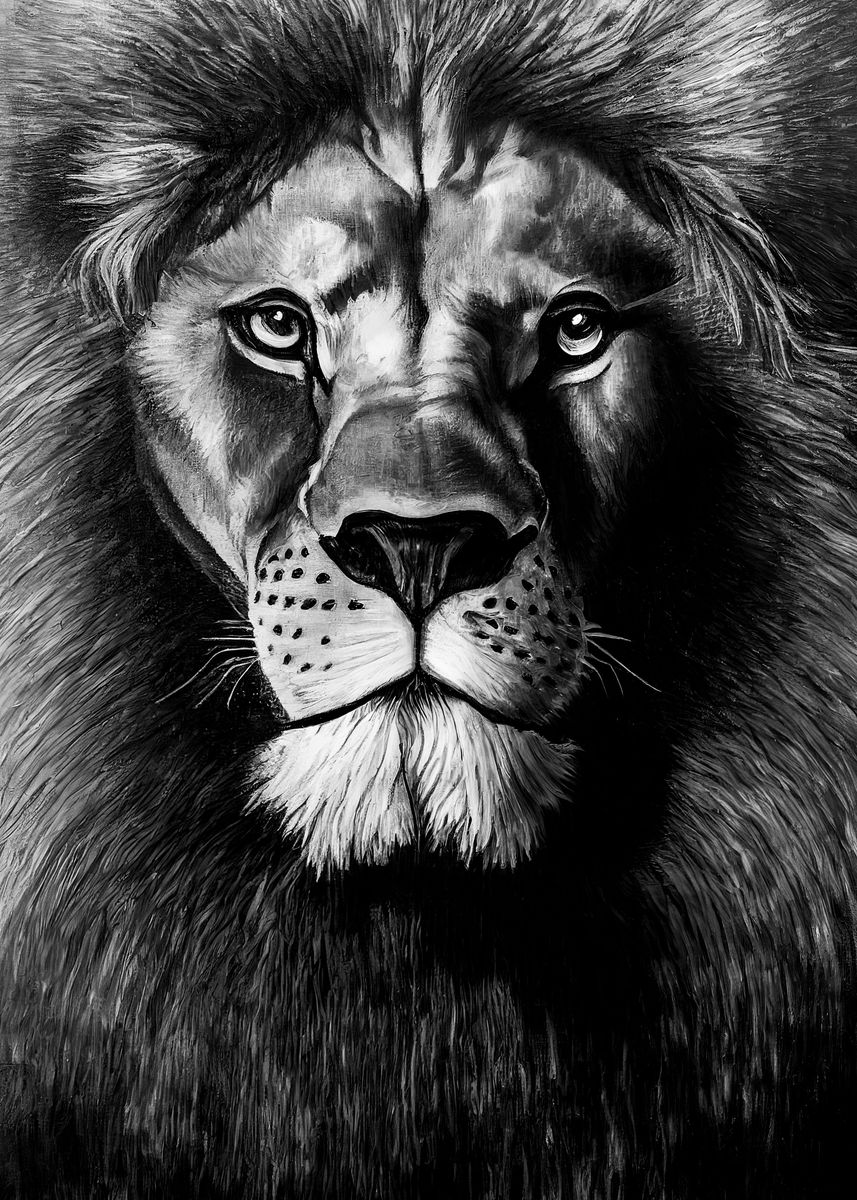 'Painted lion head' Poster by filmbildfabrik | Displate