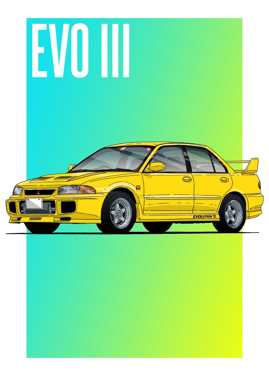 'Lancer evo3' Poster, picture, metal print, paint by ND Fat | Displate