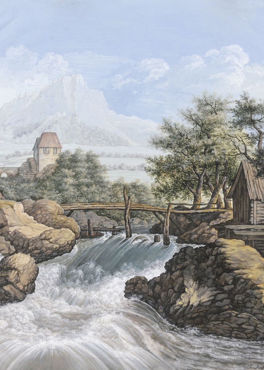 'A raging stream' Poster, picture, metal print, paint by tony4urban ...