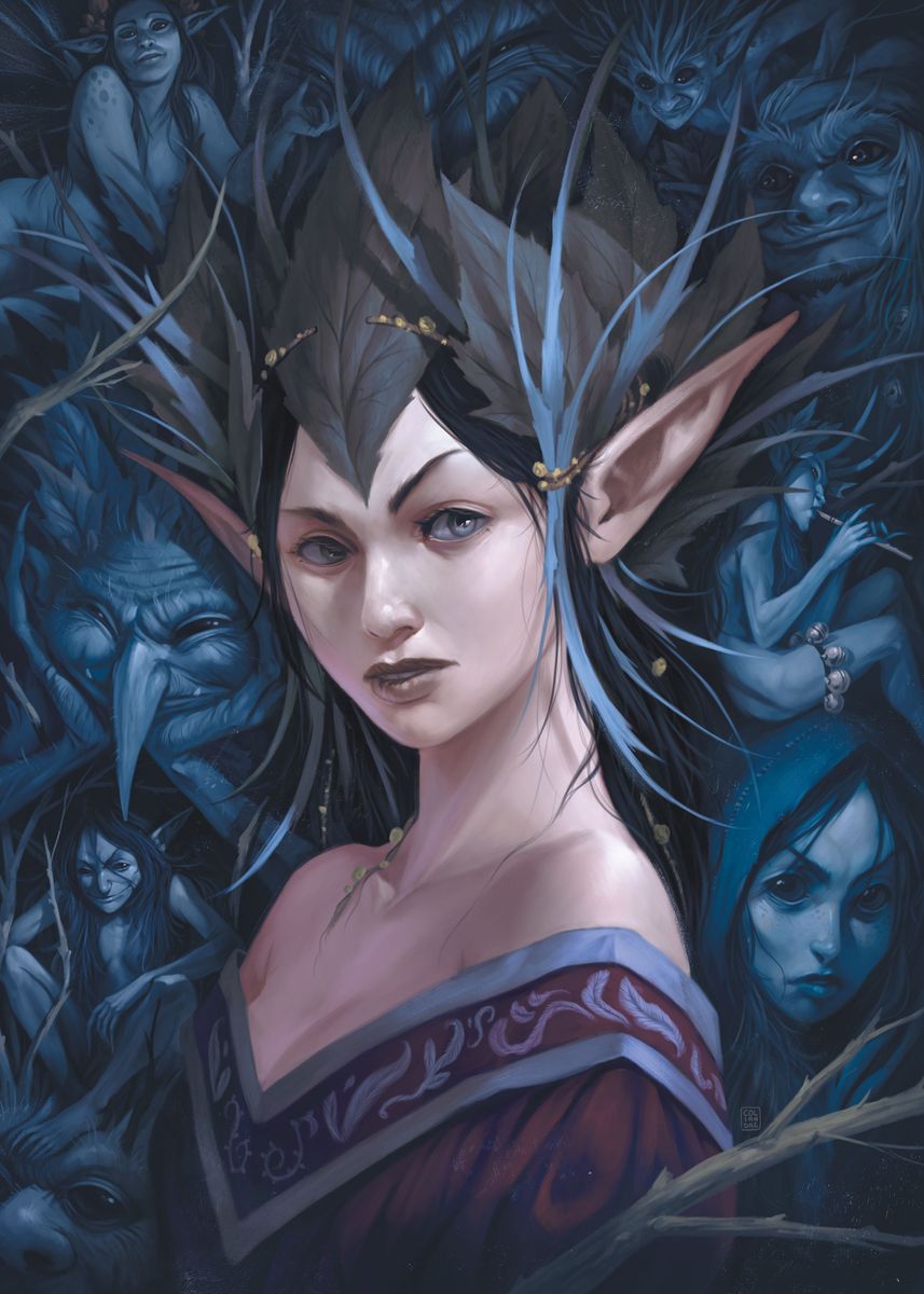 'The elvish queen' Poster by Coliandre | Displate