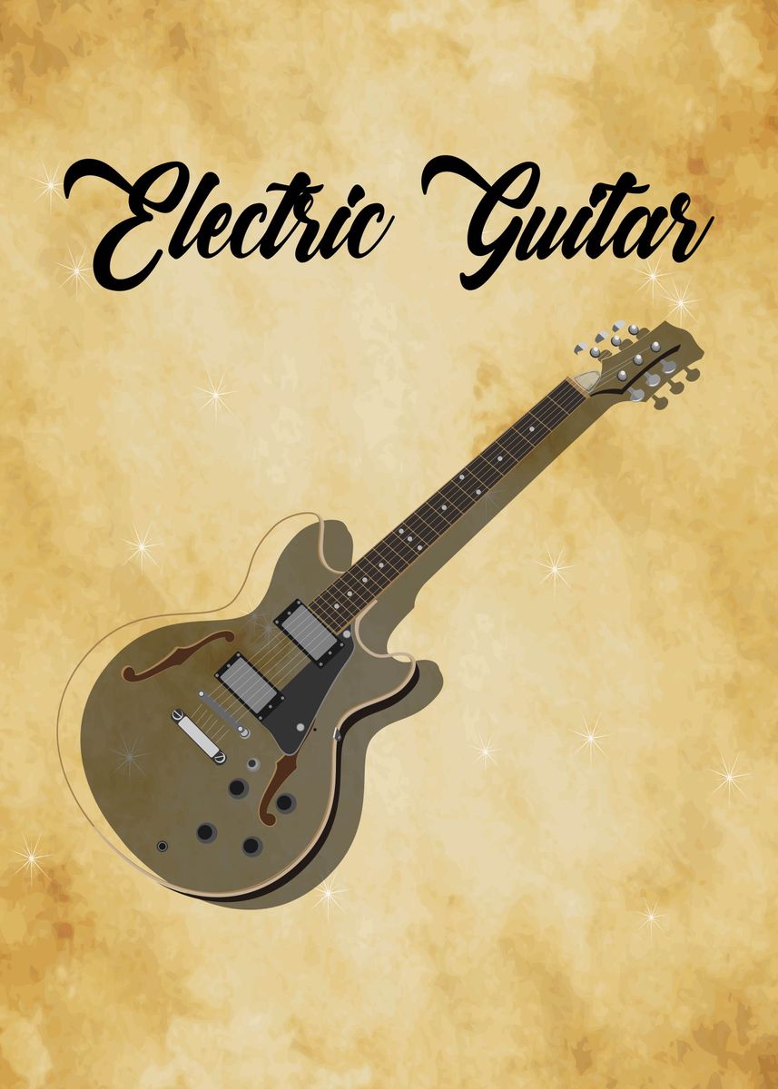 'Electric Guitar' Poster, picture, metal print, paint by Selja Myndir ...