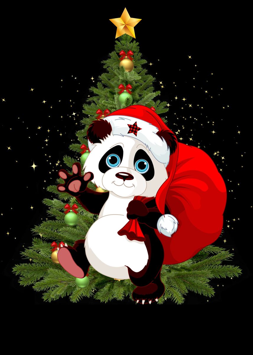 'Hola Santa Panda' Poster by Oizy Production | Displate