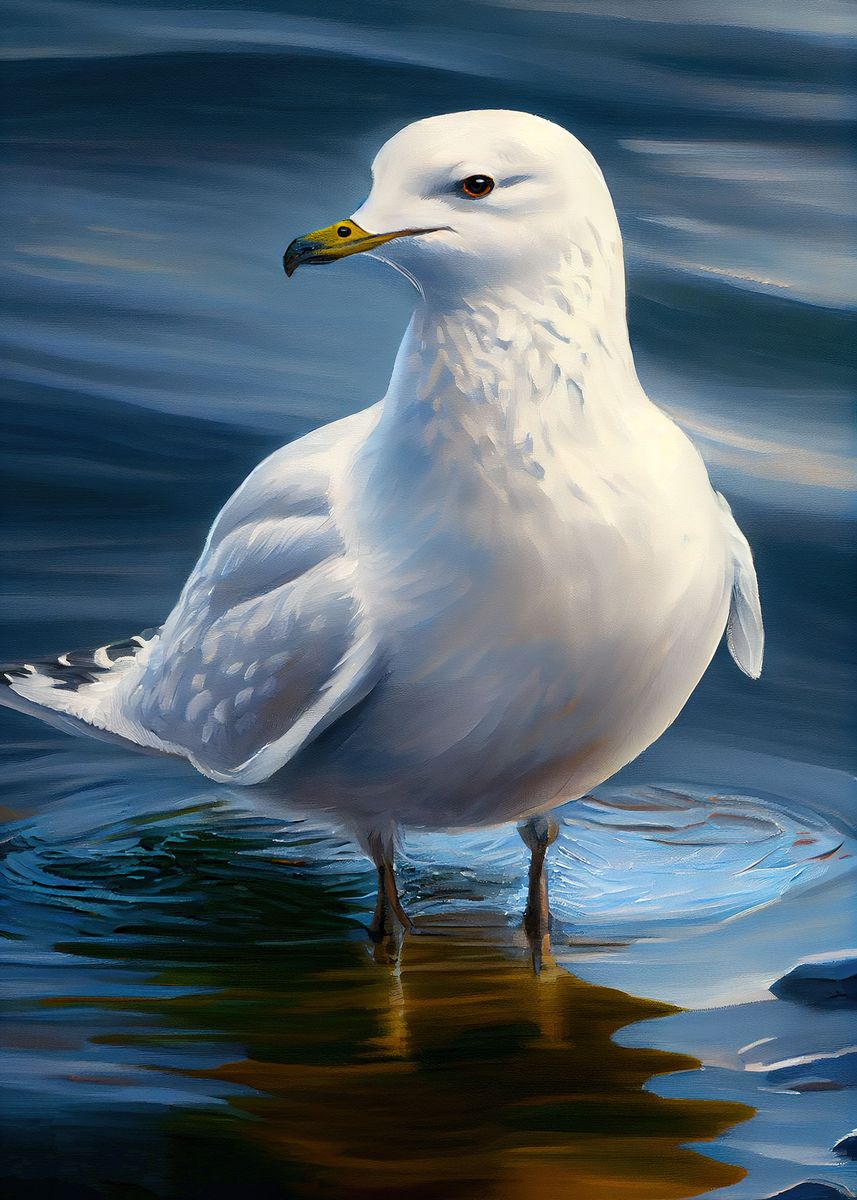 'Arctic Ivory Gull' Poster, picture, metal print, paint by Alexandru ...