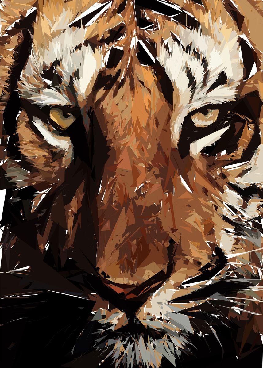'Tiger' Poster, picture, metal print, paint by Zainul Faozi | Displate
