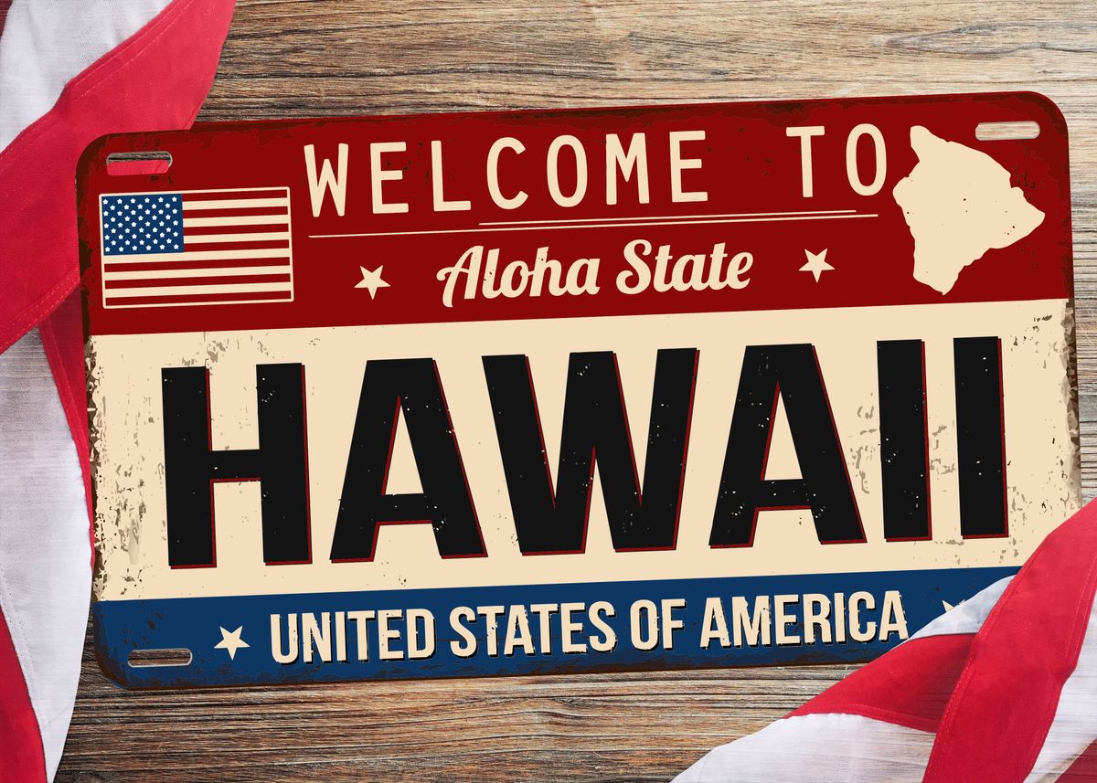 'HAWAII PLATES' Poster by Paulix Bed | Displate