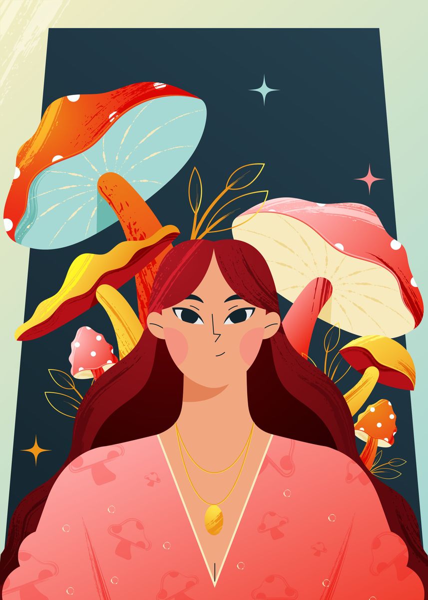 'The Mushroom Queen' Poster, picture, metal print, paint by Tamanna ...