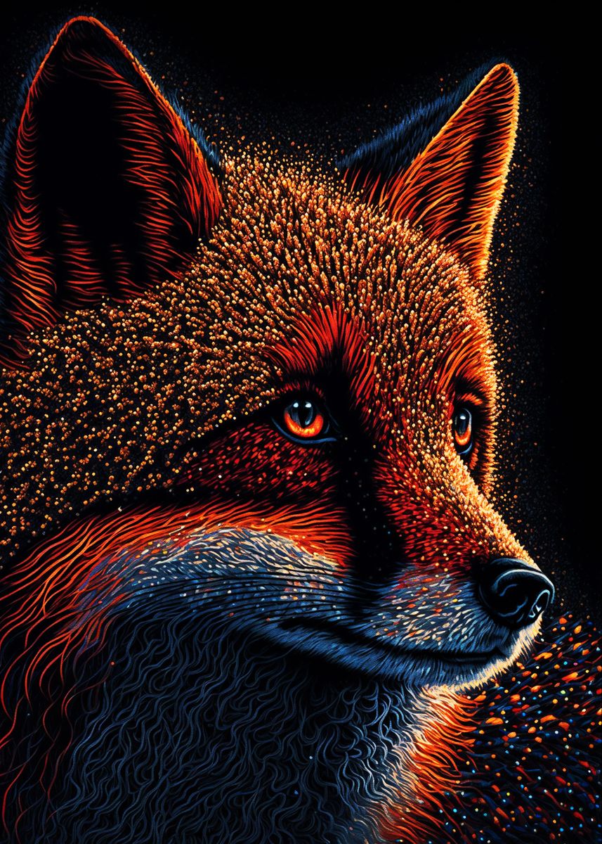 'Splash Paint Fox' Poster, picture, metal print, paint by Coffee Design ...